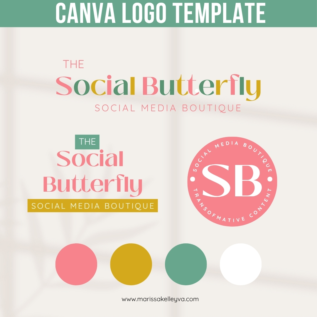 Rainbow Logo Template for Social Media Agency | Editable Canva Logo ...